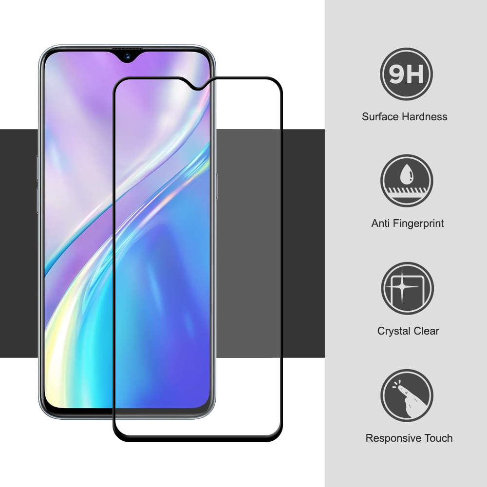 Full Coverage Tempered Glass Screen Protector for realme XT