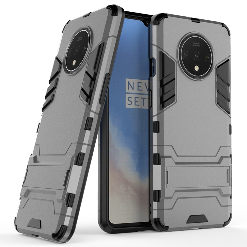 Slim Armour Tough Shockproof Case for OnePlus 7T (Grey)