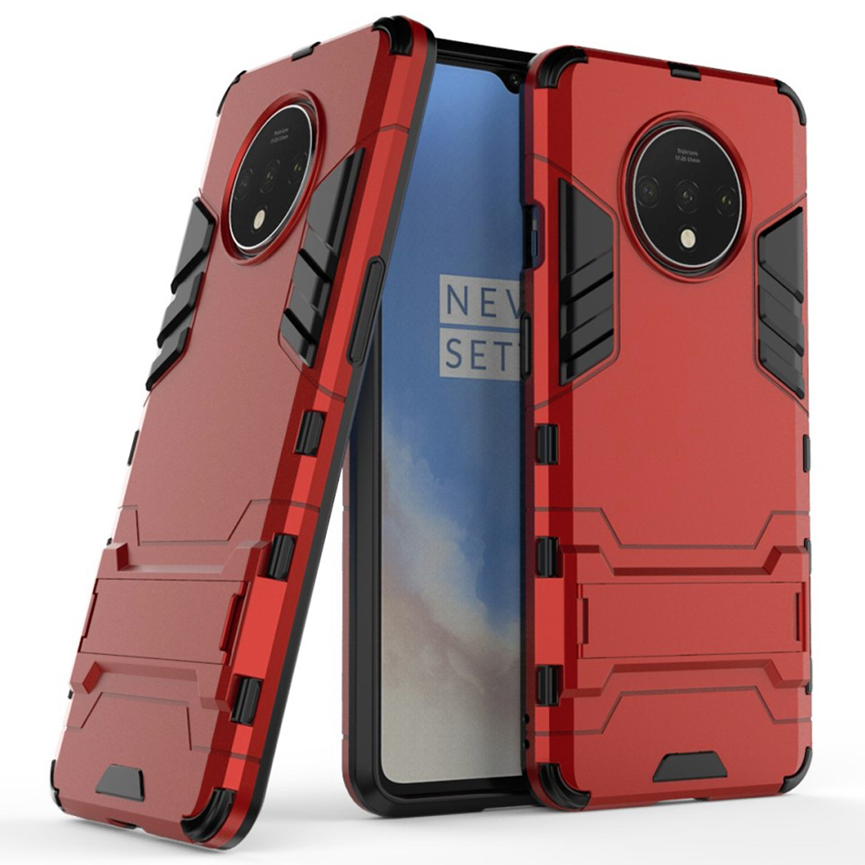 Slim Armour Tough Shockproof Case for OnePlus 7T (Red)