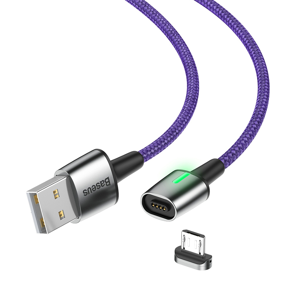 Baseus 2.4A Detachable Magnetic Micro USB Cable (Purple)