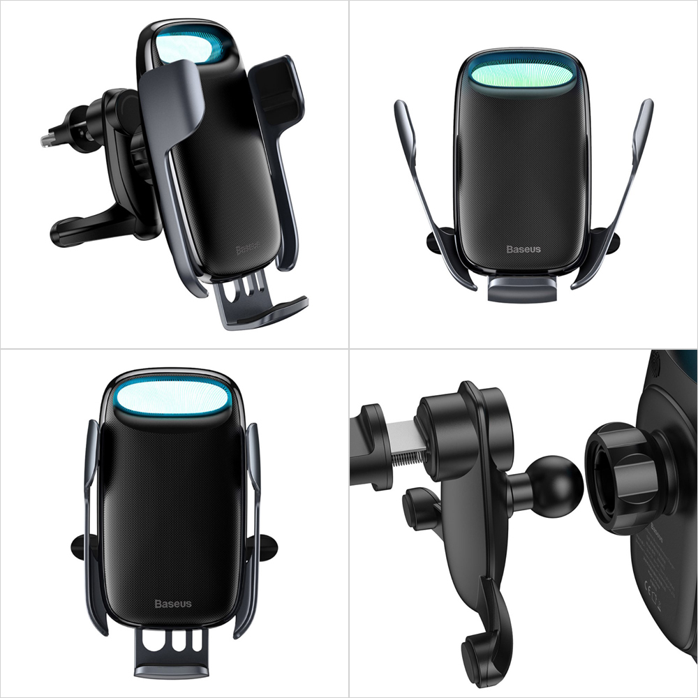 15w Baseus Milkyway Wireless Charger Auto Lock Air Vent Car Mount