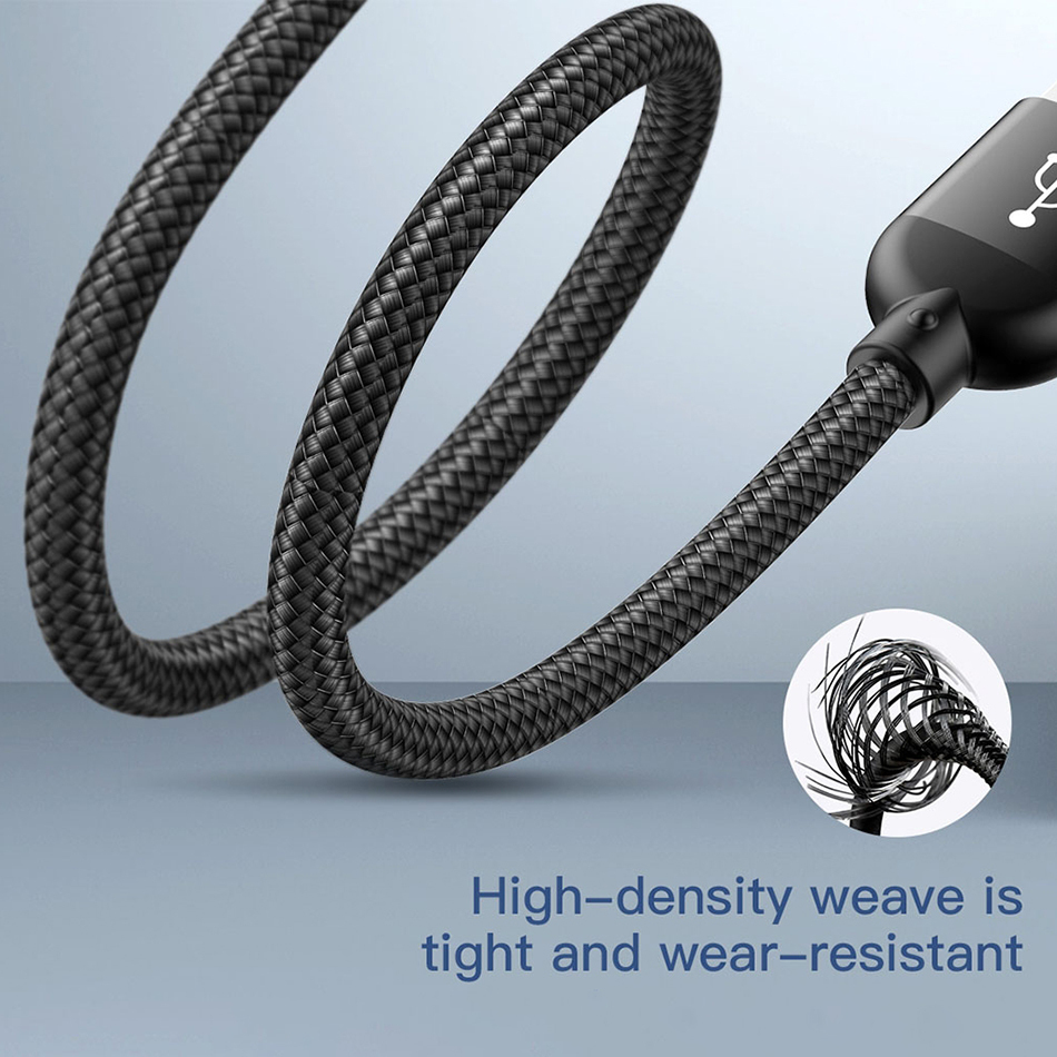 Baseus U-Shape Short Nylon USB Type-C / Lightning Charging Cable