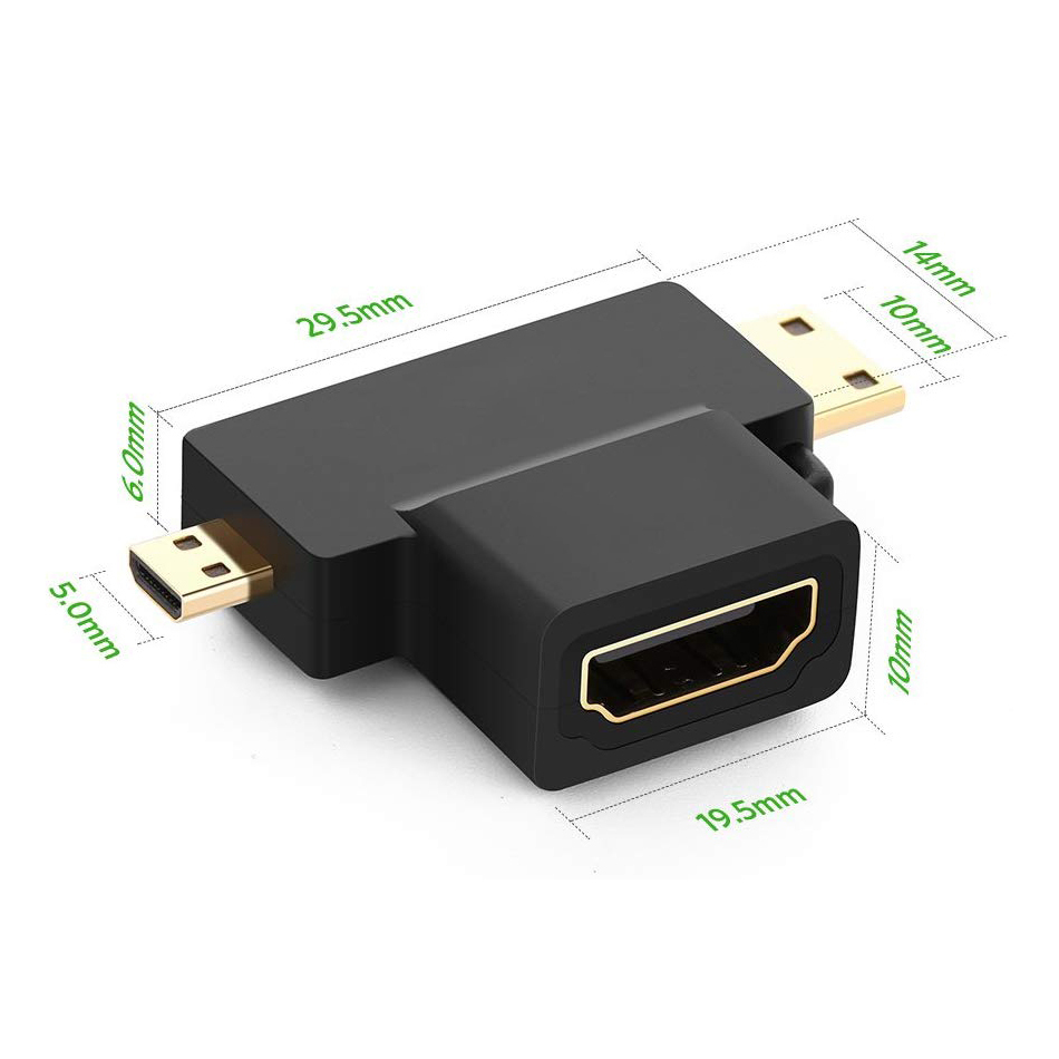 3-in-1 Mini HDMI / Micro HDMI to HDMI (Female) Adapter