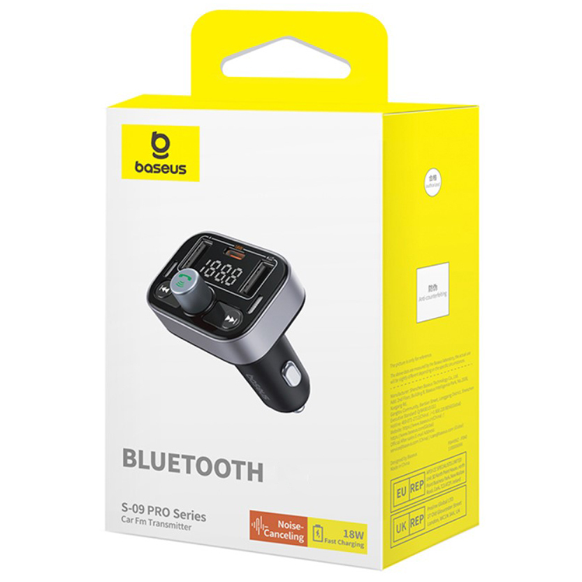 Baseus Car Radio Bluetooth 5.3 Transmitter USB-C Charger SD Card