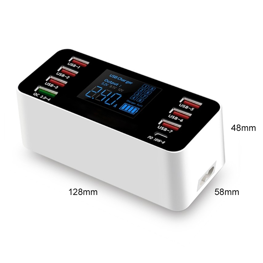 A9P 60W (8-Port) USB Type-C Fast Charging Station / QC 4.0