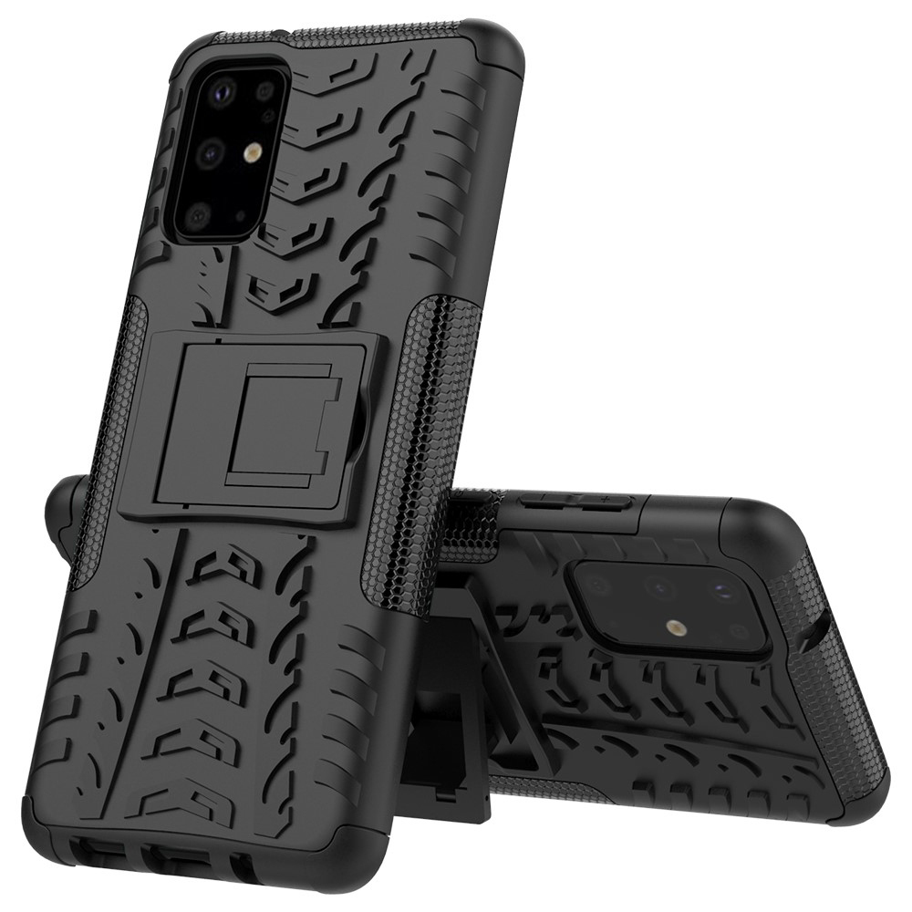 Dual Layer Rugged Tough Case for Samsung Galaxy S20+ (Black)