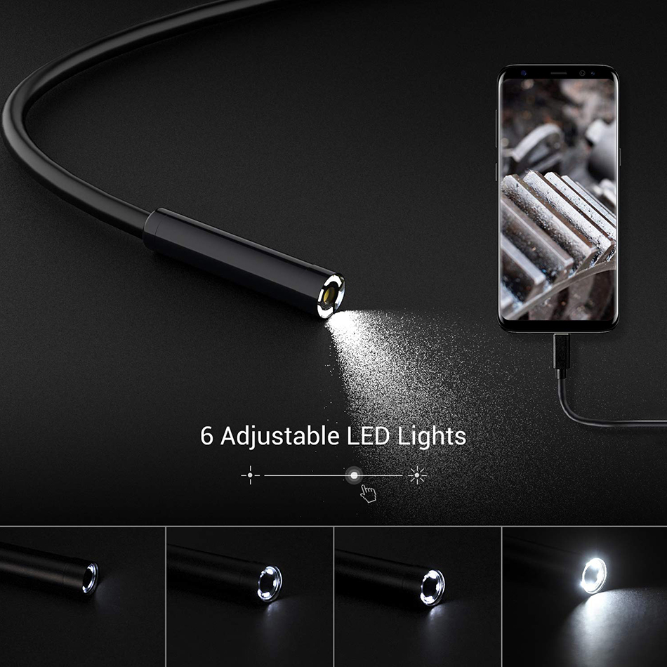 2-in-1 Waterproof USB Endoscope Inspection Camera Cable (5m)