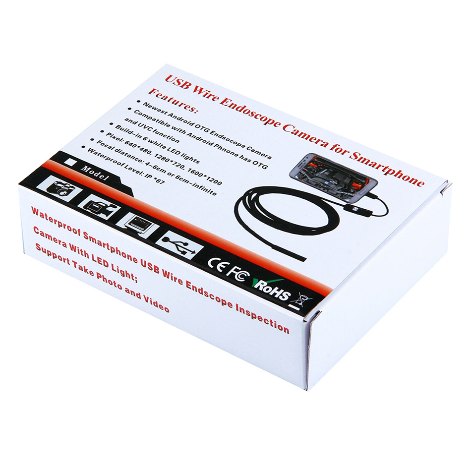 2-in-1 Waterproof USB Endoscope Inspection Camera Cable (5m)