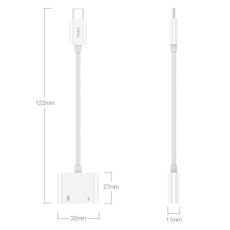 Totu USB Type-C to 3.5mm Jack / Audio DAC Charging Adapter