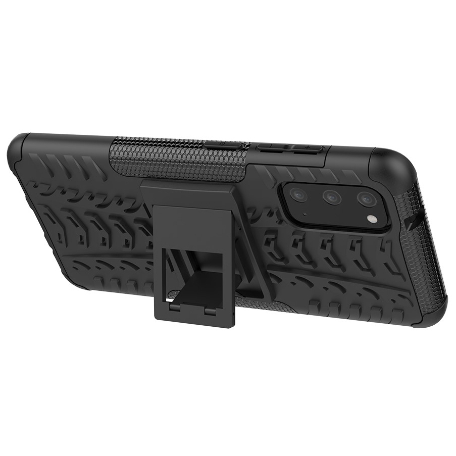 Dual Layer Rugged Tough Case for Samsung Galaxy S20 (Black)