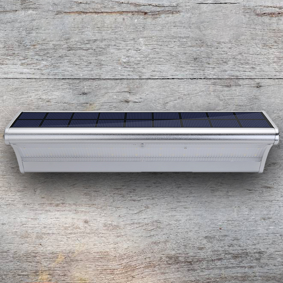 1100 LM Aluminium Outdoor Wall Light / Solar Panel Motion Sensor