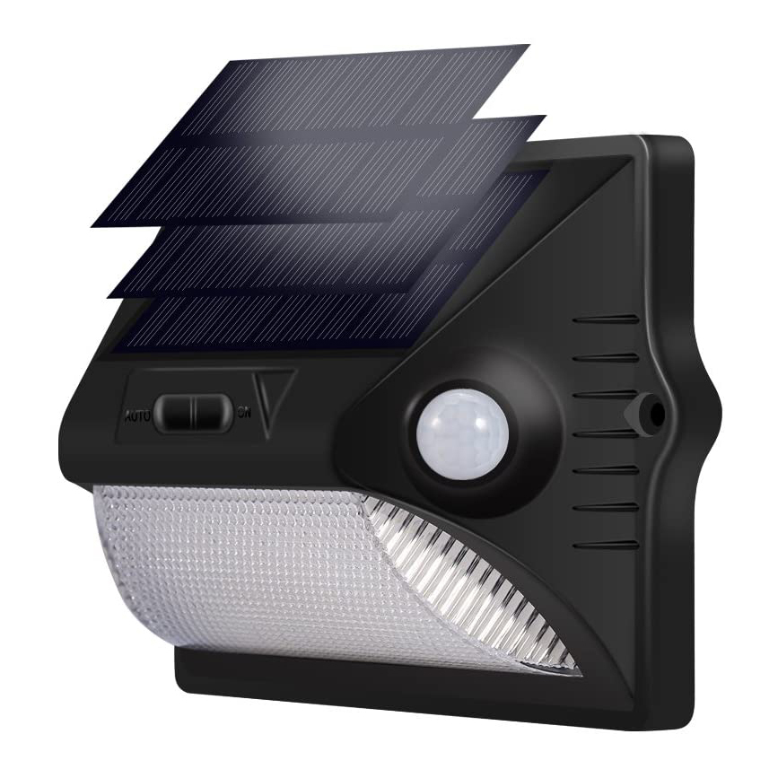 140 LM Solar Panel Outdoor Garden Wall Colour Light Motion Sensor