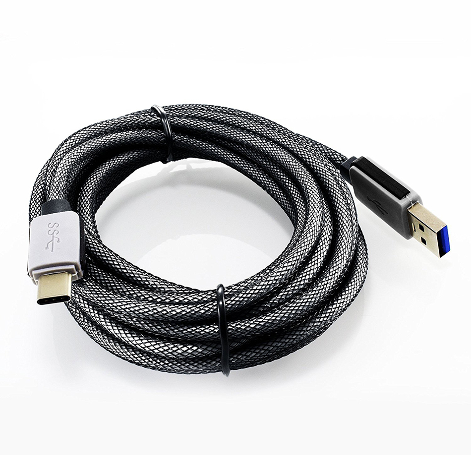 Extra Long Anti-tangle Nylon Mesh Type-C to USB 3.0 Cable (3m)