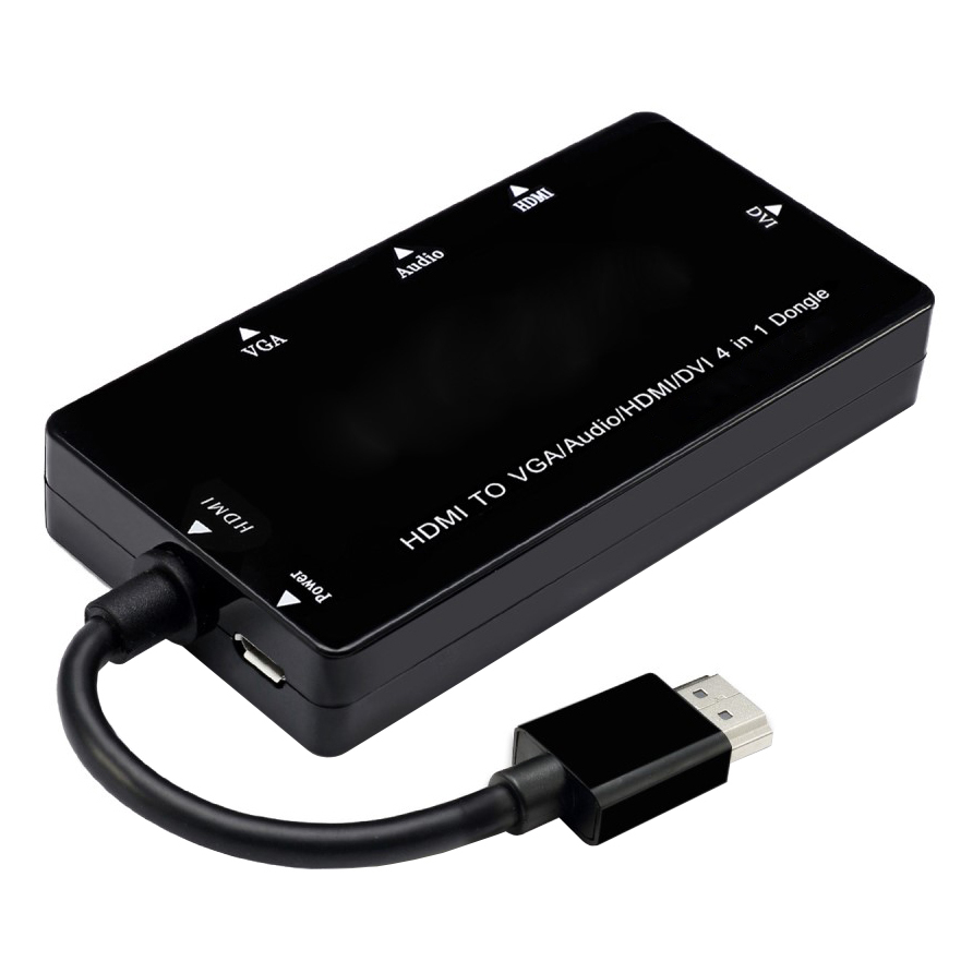 HDMI to HDMI / VGA / DVI / 3.5mm Audio Adapter Cable (Black)