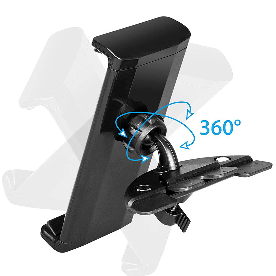 Rotating CD Slot Tray Car Mount Holder for Phone / iPad / Tablet