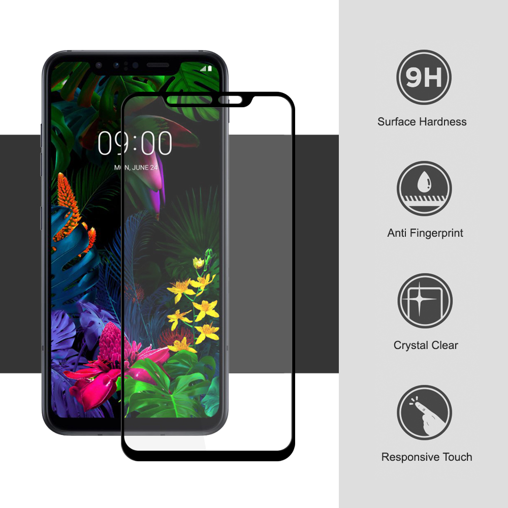 Full Tempered Glass Screen Protector for LG G8S ThinQ (Black)