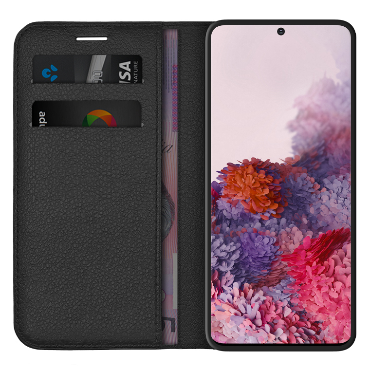 Leather Wallet Case for Samsung Galaxy S20 (Black)