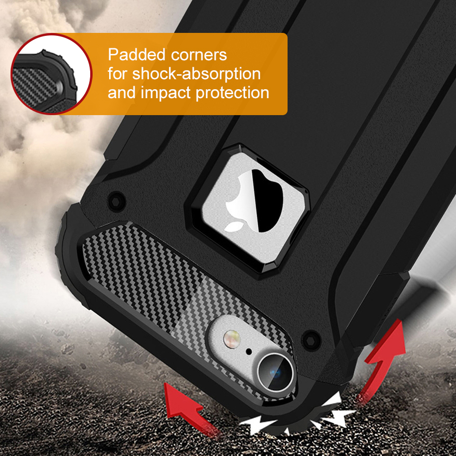 Military Defender Shockproof Case for iPhone 8 / 7 / SE (Black)