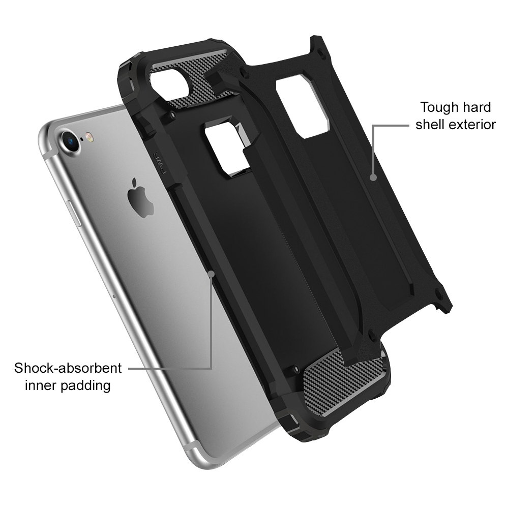 Military Defender Shockproof Case for iPhone 8 / 7 / SE (Black)