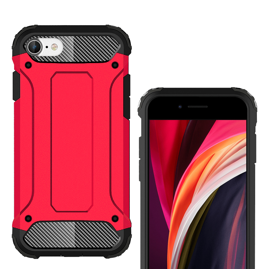 Military Defender Shockproof Case for iPhone 8 / 7 / SE (Red)