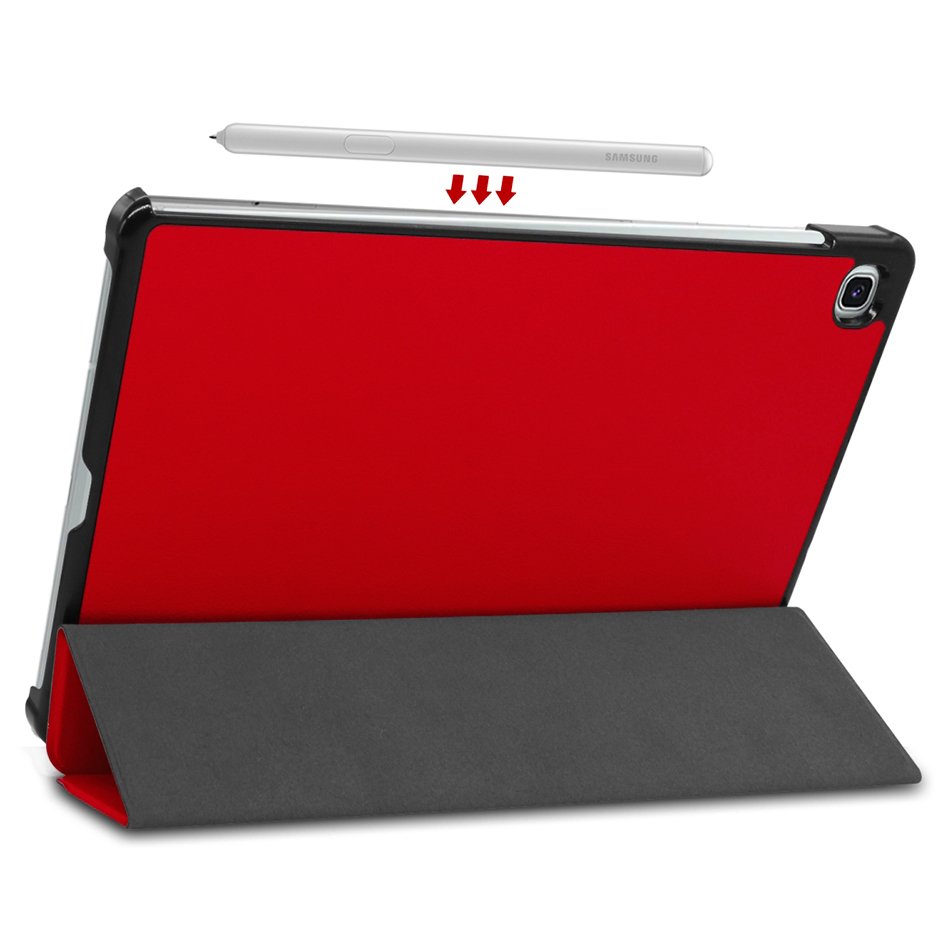 Trifold Smart Case for Samsung Galaxy Tab S6 Lite (Red)