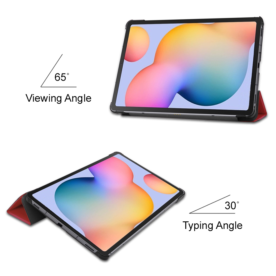 Trifold Smart Case for Samsung Galaxy Tab S6 Lite (Red)