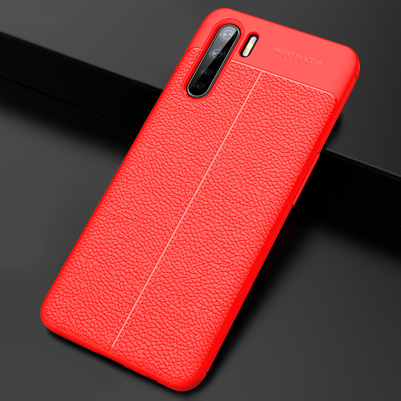 Flexi Slim Litchi Texture Case for Oppo A91 (Red)