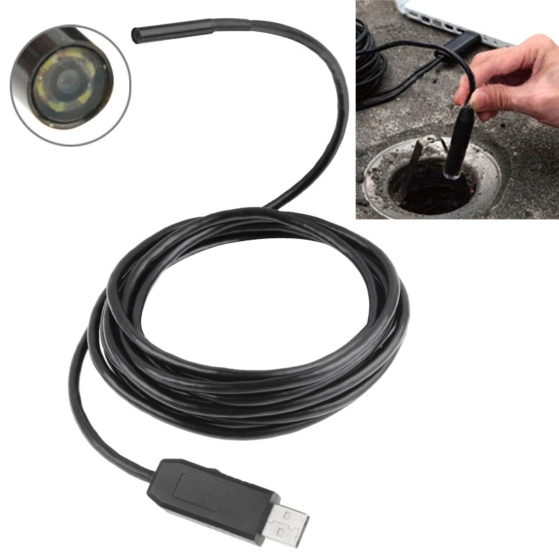 5m Waterproof Micro USB Endoscope Inspection Camera Cable