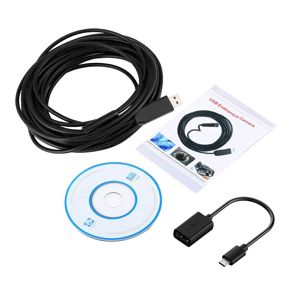 5m Waterproof Micro USB Endoscope Inspection Camera Cable