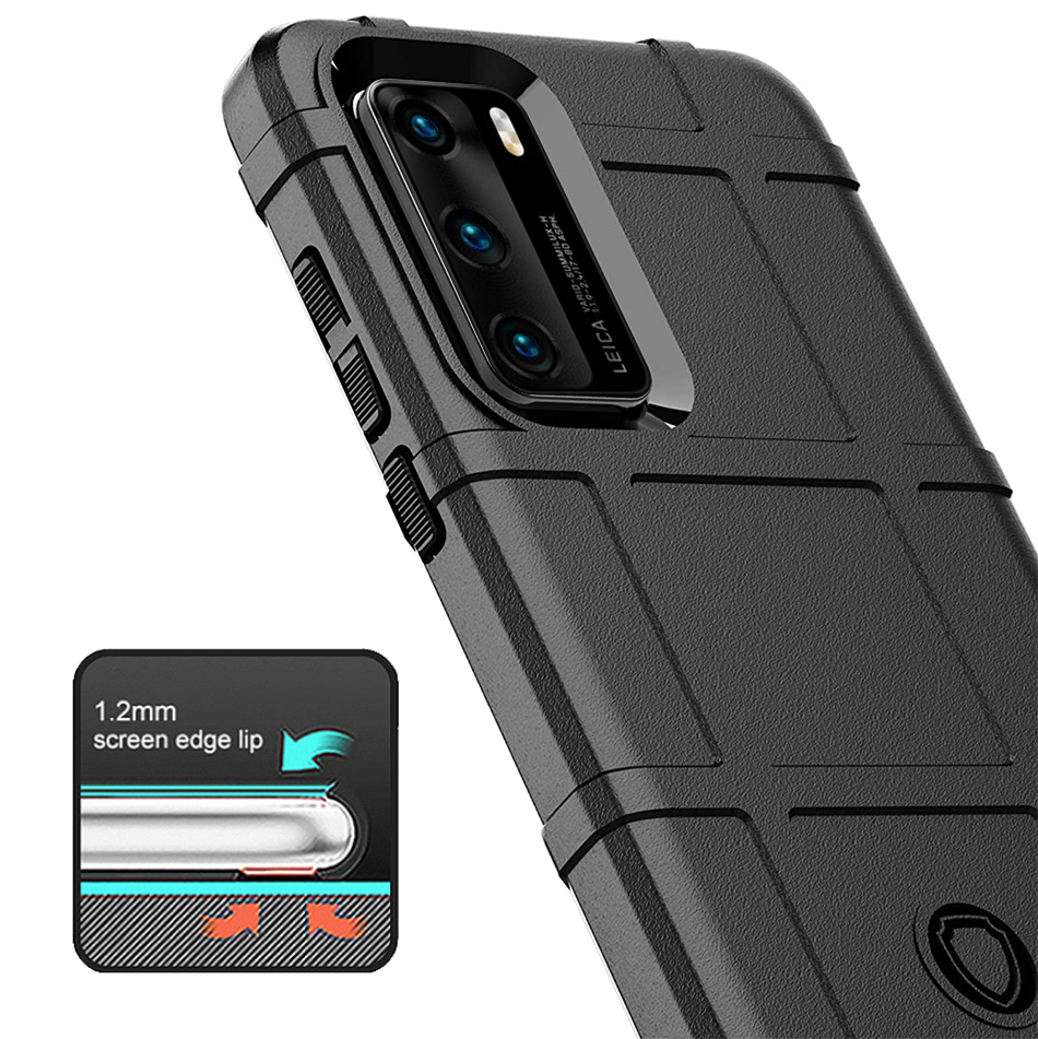 Grid Texture Tough Case For Huawei P Black