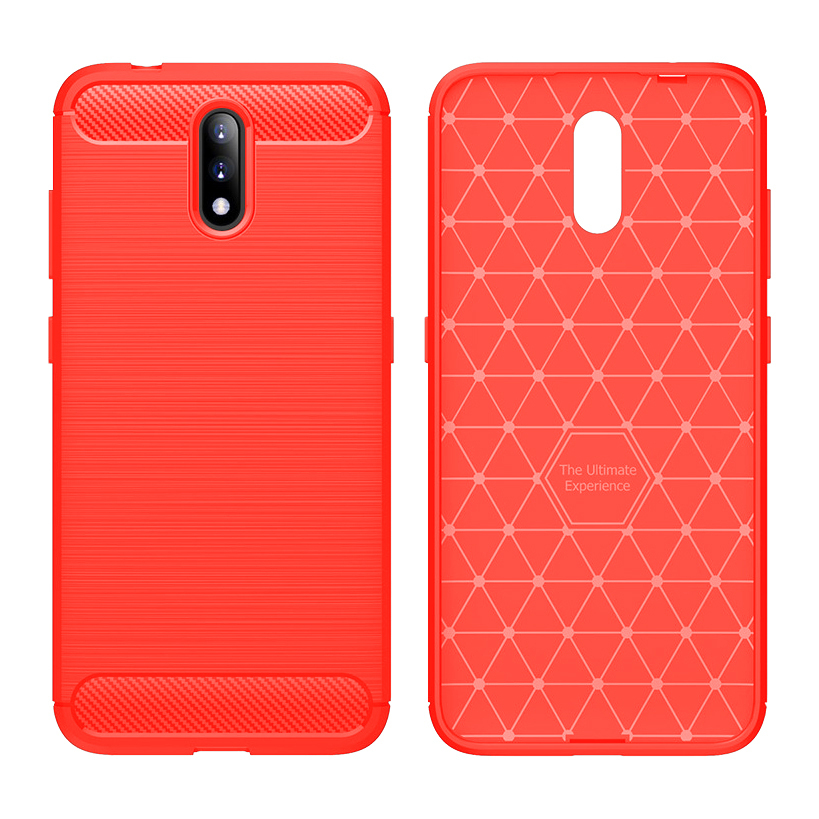 Flexi Slim Carbon Fibre Case for Nokia 2.3 (Red)