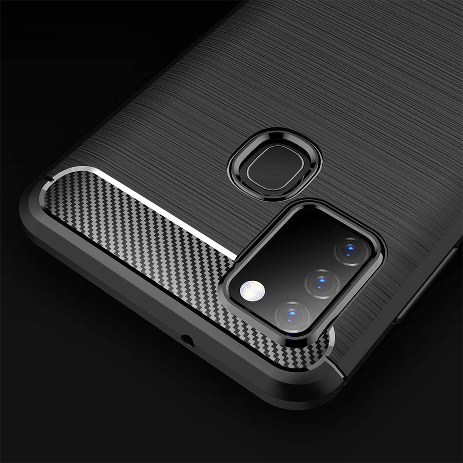 Flexi Slim Carbon Fibre Case for Samsung Galaxy A21s (Black)