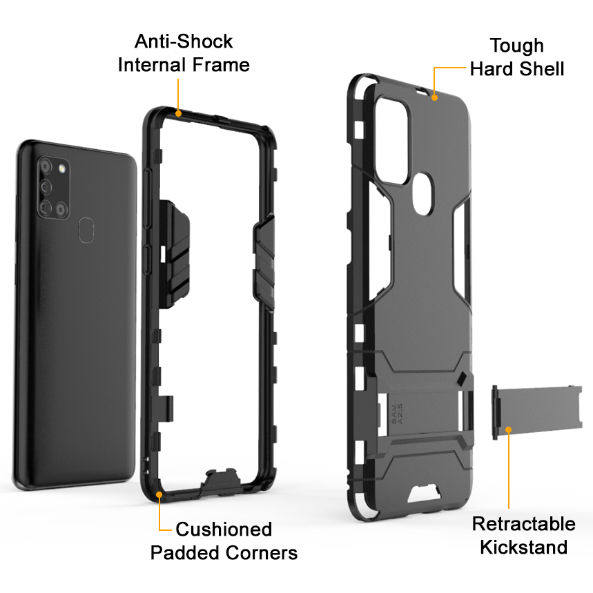 Slim Armour Tough Case for Samsung Galaxy A21s (Black)