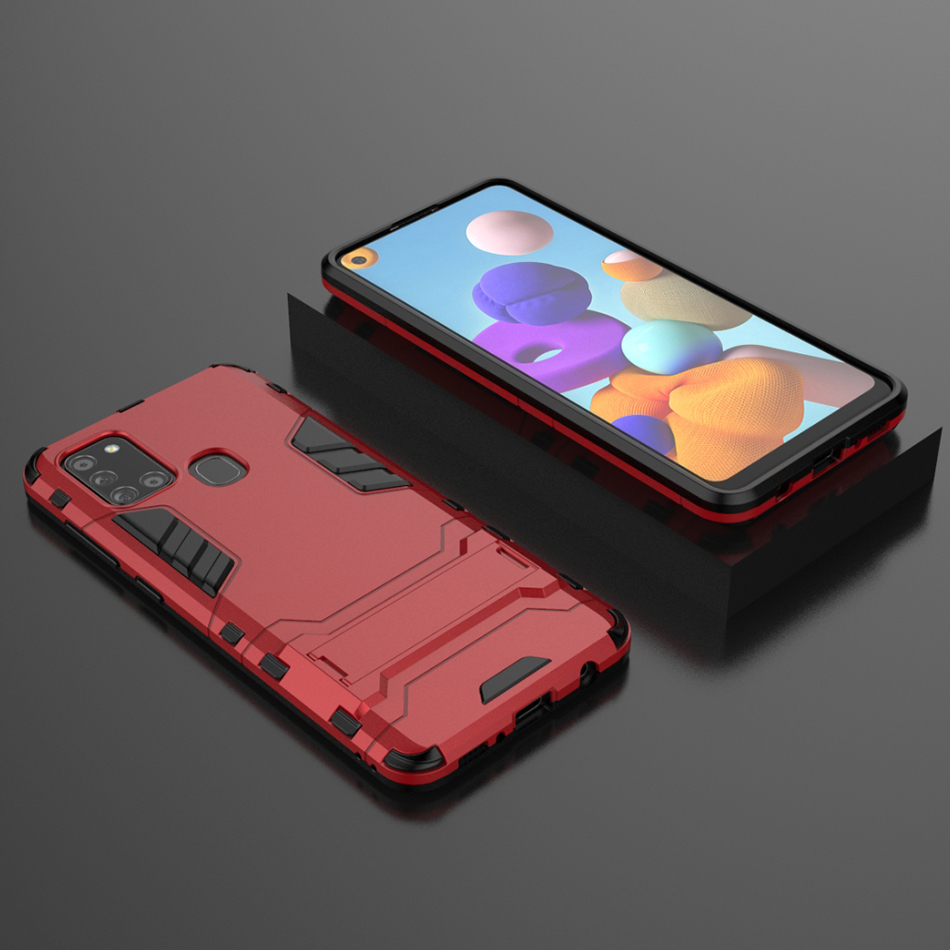 Slim Armour Shockproof Case for Samsung Galaxy A21s (Red)