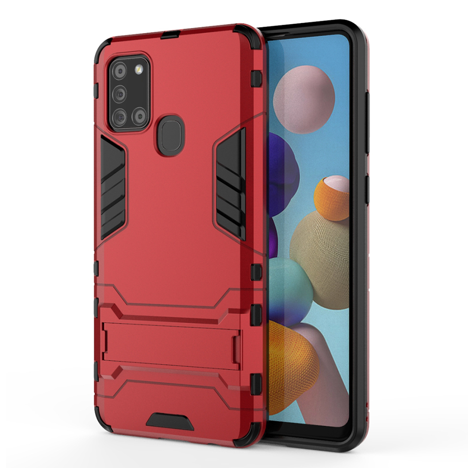 Slim Armour Shockproof Case for Samsung Galaxy A21s (Red)