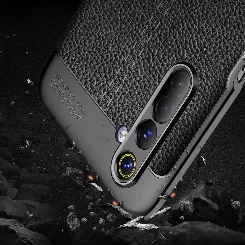 Flexi Slim Litchi Texture Case for realme 6 (Black)