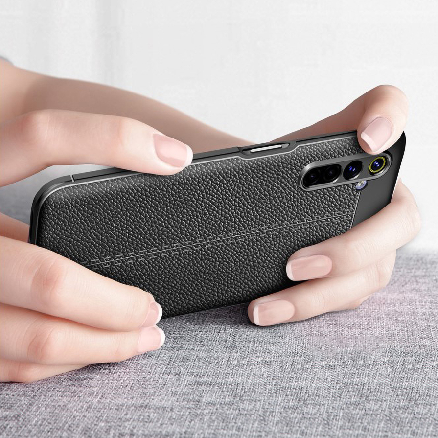 Flexi Slim Litchi Texture Case for realme 6 (Black)