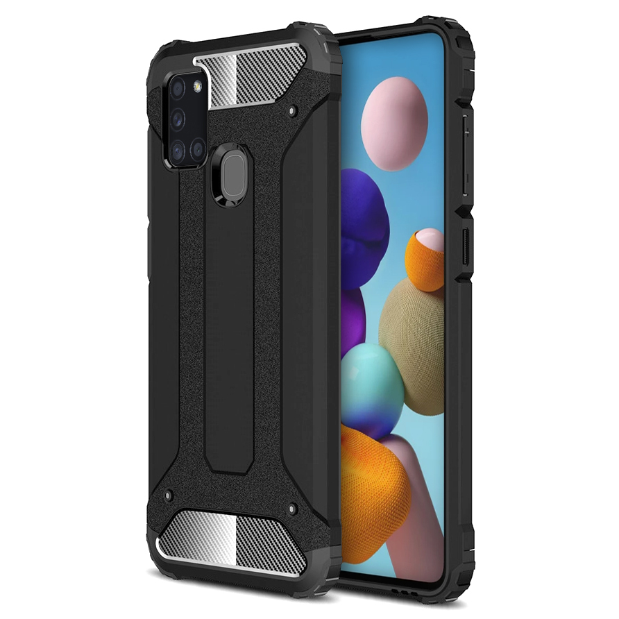 Military Defender Shockproof Case for Galaxy A21s (Black)