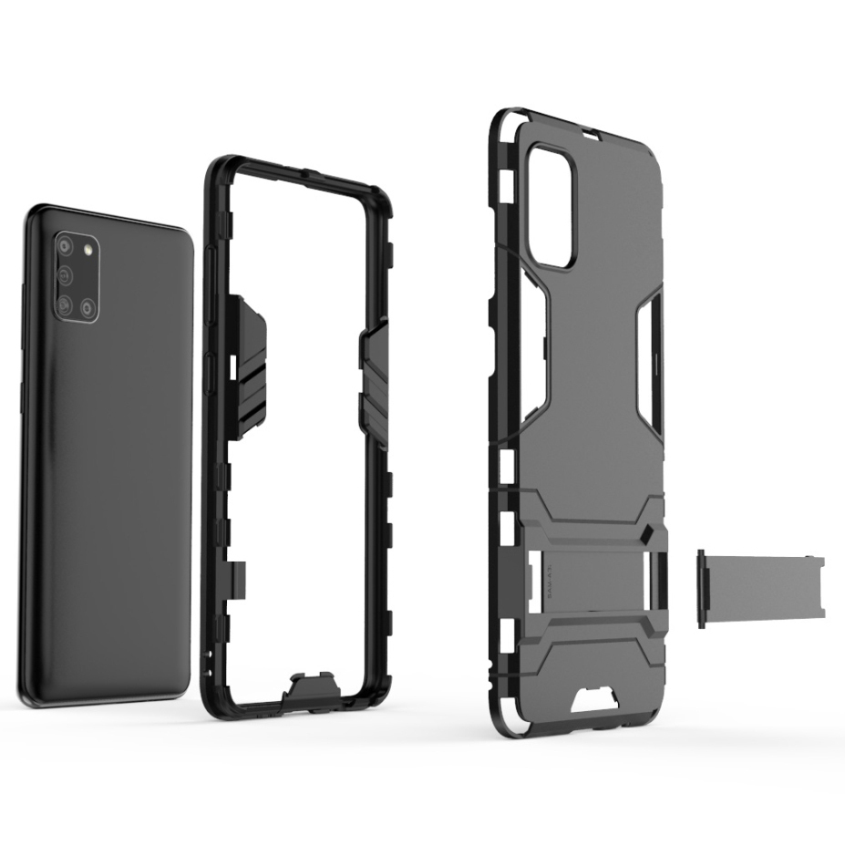 Slim Armour Tough Case Stand for Samsung Galaxy A31 (Black)
