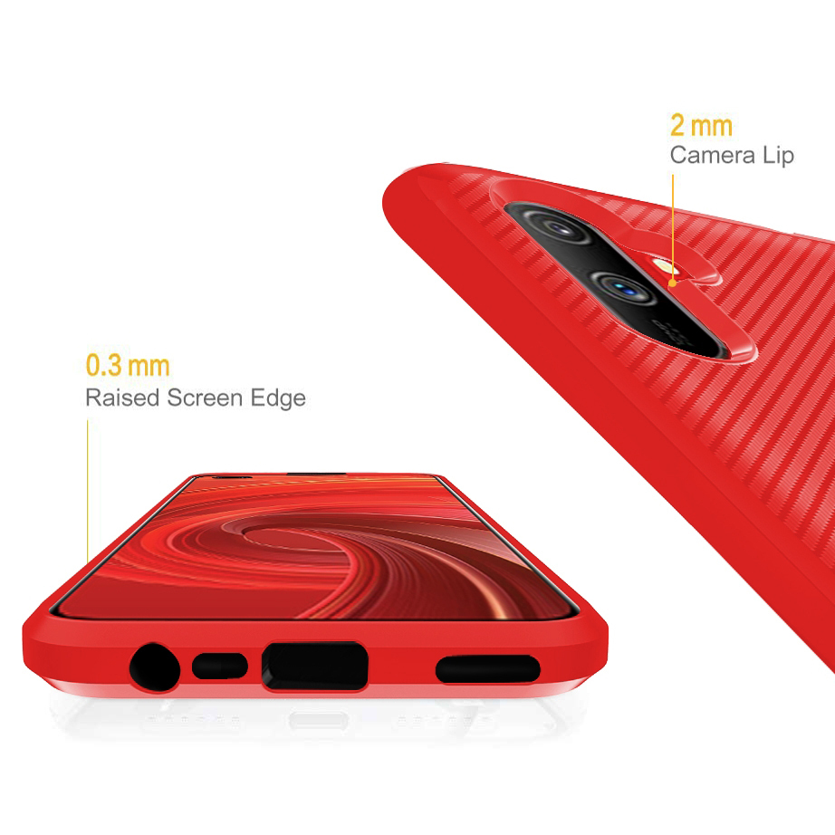 Flexi Slim Carbon Fibre Case for realme C3 (Red)