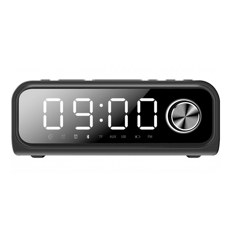 Laser Wireless Charger Alarm Clock Radio Bluetooth Speaker (Red)