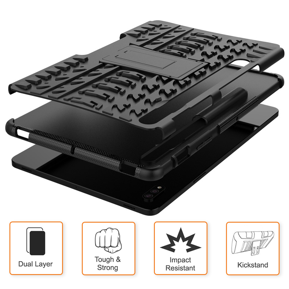 Dual Layer Tough Shockproof Case Stand for Galaxy Tab S9 / S8