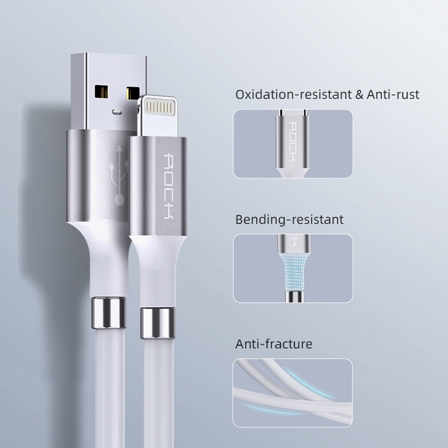 Rock Silicone Magnetic Lightning Cable for iPhone / iPad (1.8m)