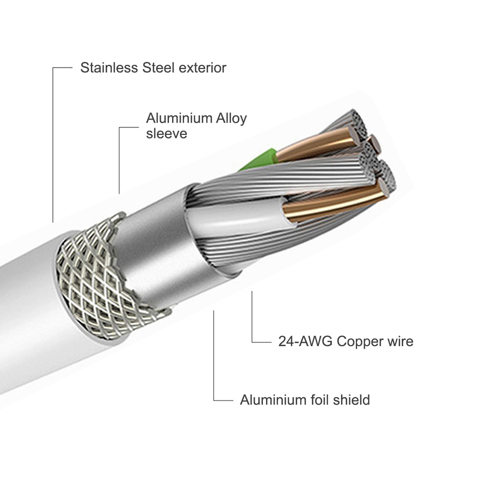 Joyroom Metal Stainless Steel Micro-USB Charging Cable (1.2m)