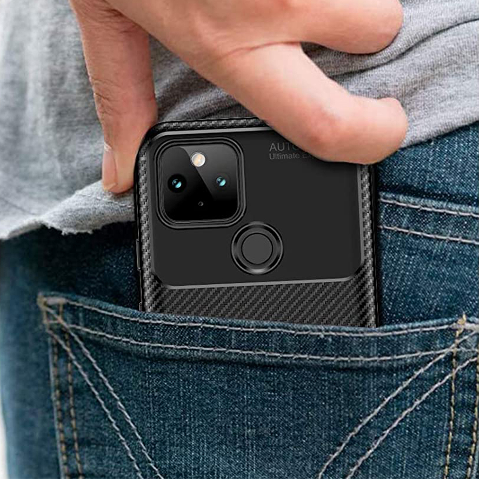 Flexi Carbon Fibre Case for Google Pixel 5 (Black Pattern)