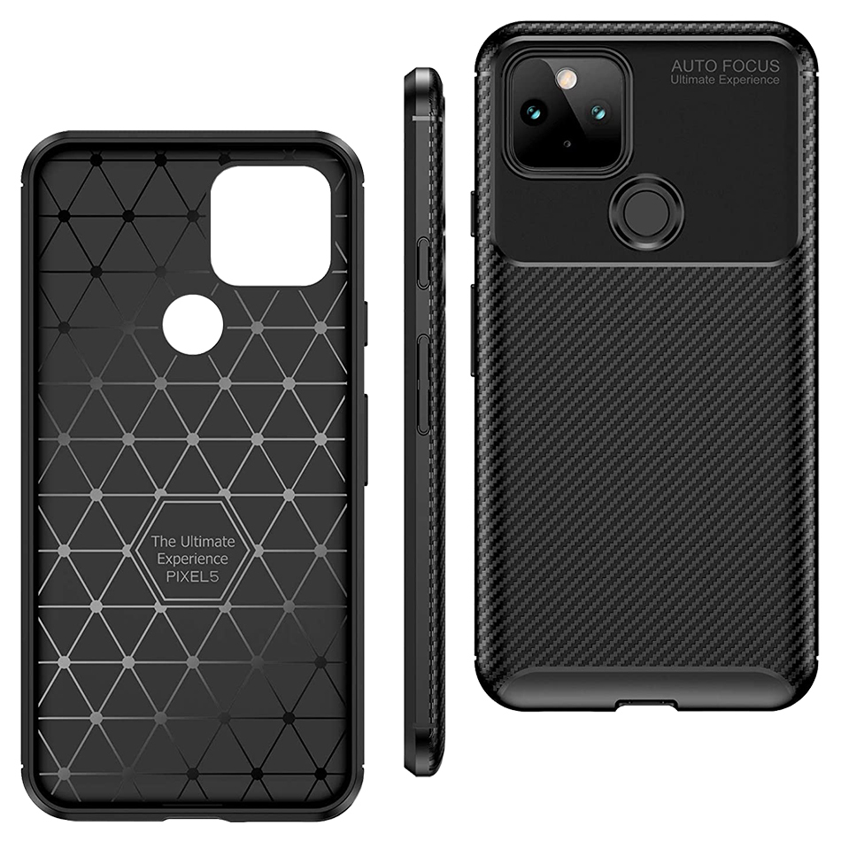 Flexi Carbon Fibre Case for Google Pixel 5 (Black Pattern)