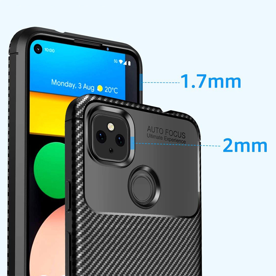 Flexi Slim Carbon Fibre Case for Google Pixel 4a 5G (Black)