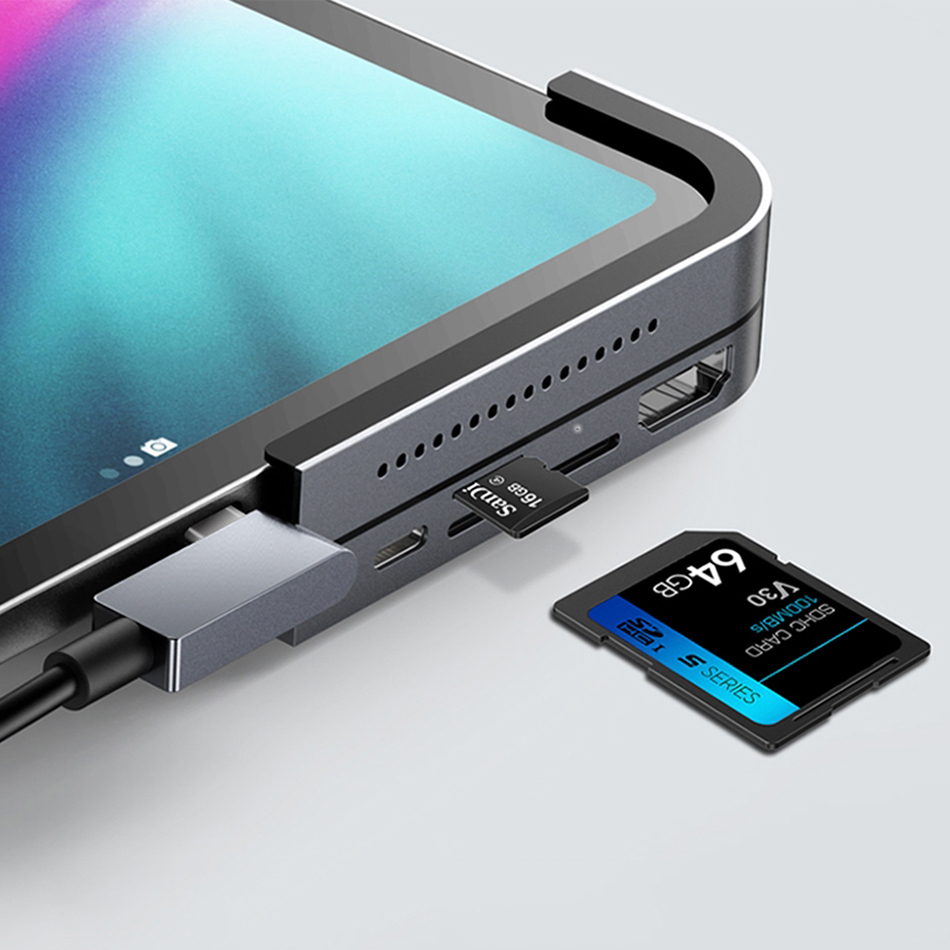 Baseus Bolt v1 USB Type-C Hub SD Card 3.5mm Aux HDMI for iPad Pro
