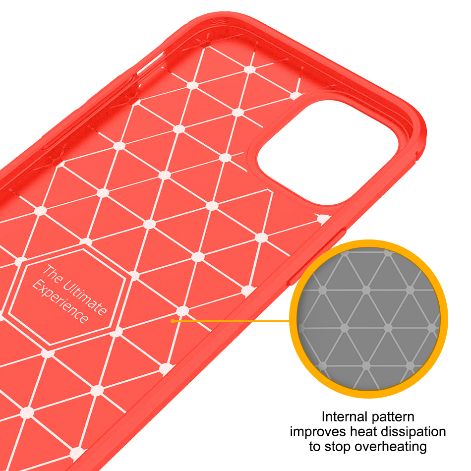 Flexi Slim Carbon Fibre Case for Apple iPhone 12 Mini (Red)
