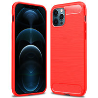 Flexi Slim Carbon Fibre Case for Apple iPhone 12 Pro Max (Red)